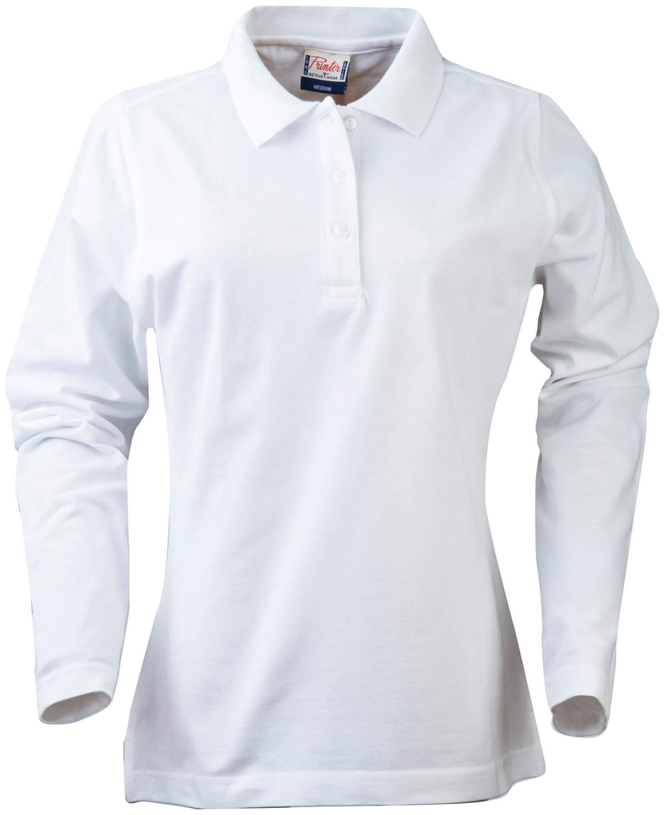 polo manche longue femme blanc